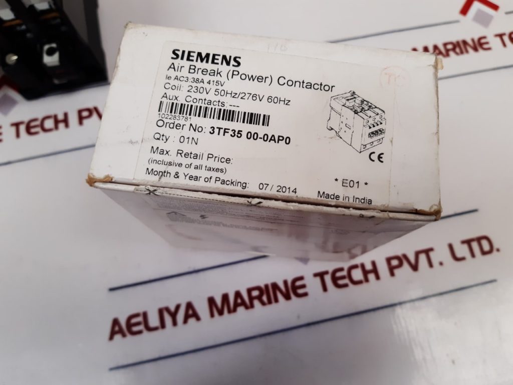 SIEMENS 3TF35 00-0A AIR BREAK (POWER) CONTACTOR - Aeliya Marine