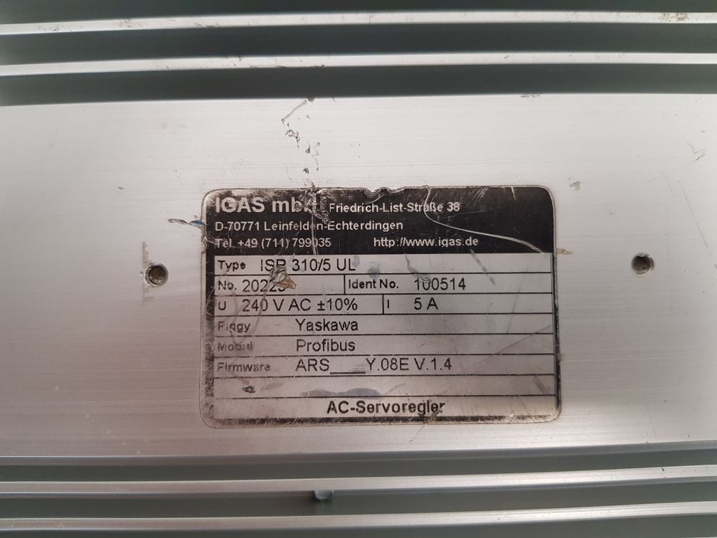 IGAS PROFIBUS ISR 310/5 UL AC SERVO CONTROLLER - Aeliya Marine IGAS PROFIBUS ISR 310/5 UL AC SERVO CONTROLLER - Aeliya Marine