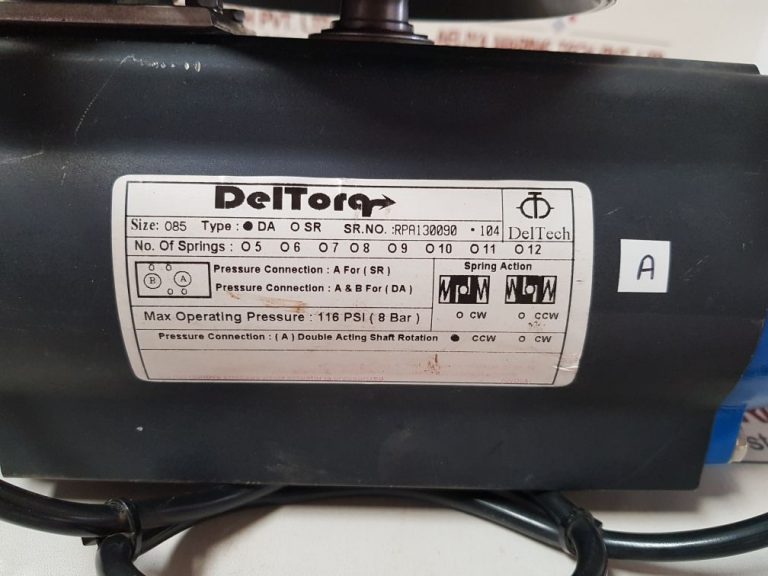 DELTECH DELTORQ DA PNEUMATIC VALVE ACTUATOR WITH QUARTZ QX33K03SDM ...