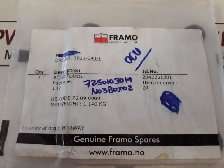 FRAMO BLIND FLANGE - Aeliya Marine