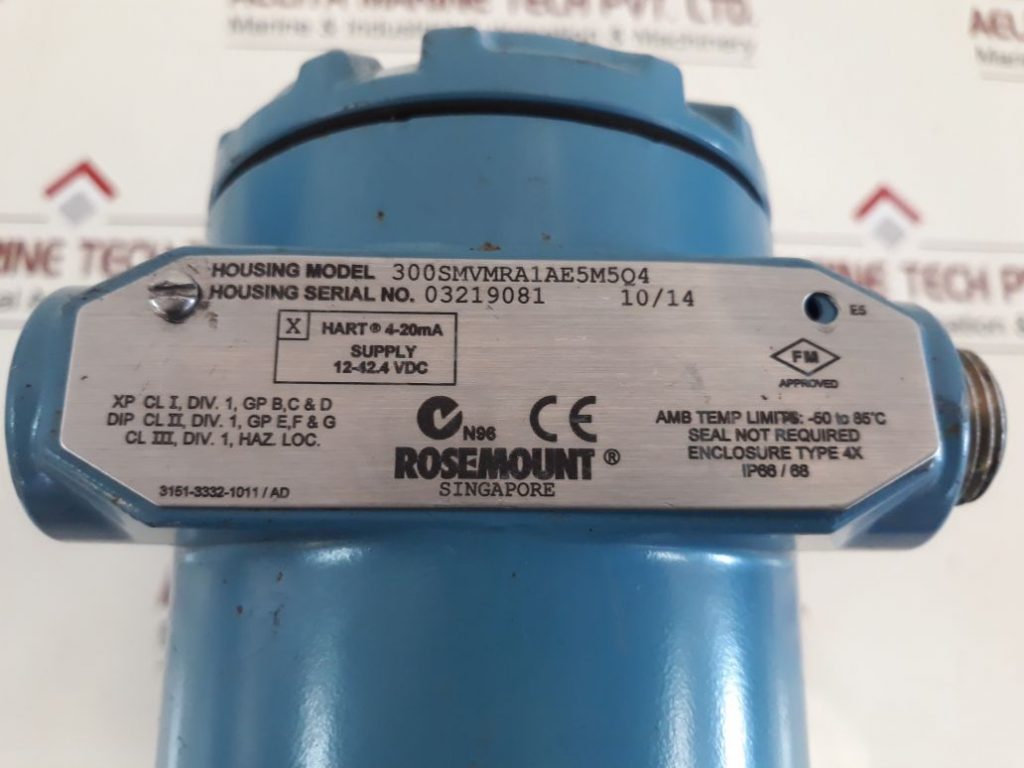 ROSEMOUNT 300SMVMRA1AE5M5Q4 PRESSURE TRANSMITTER - Aeliya Marine