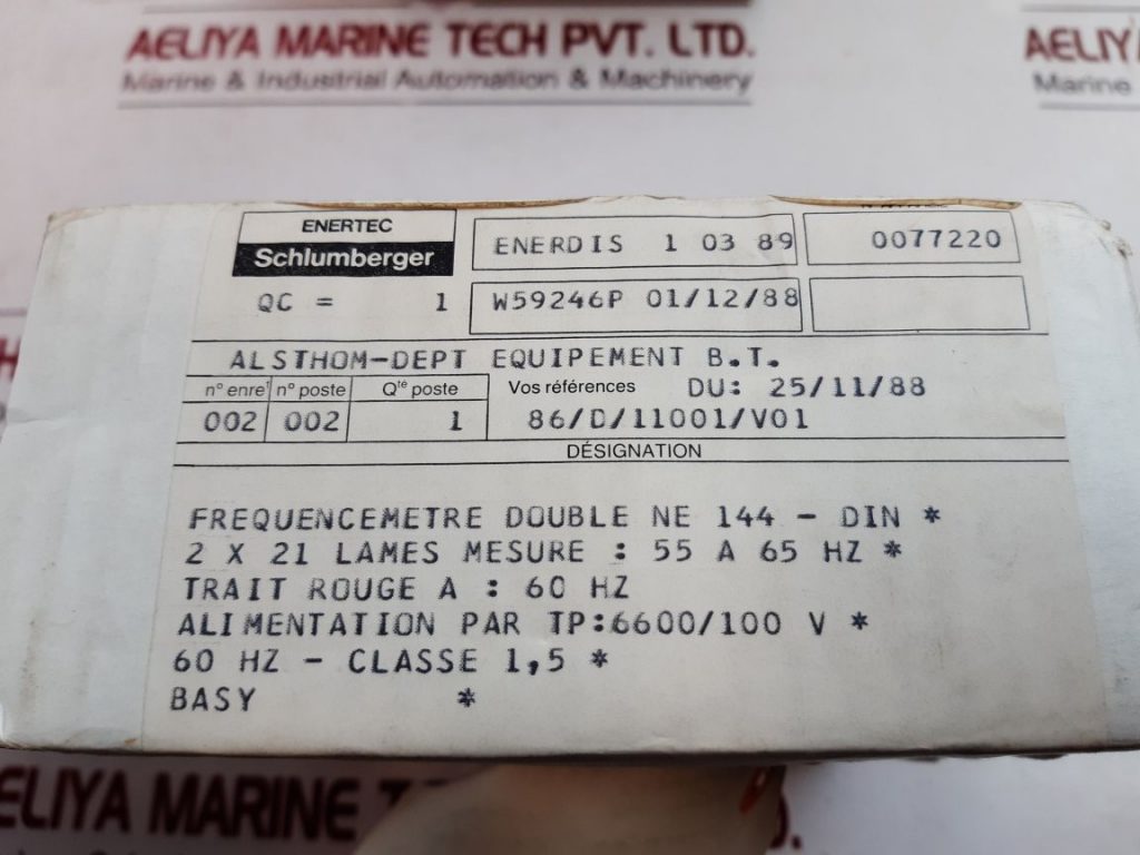 ENERTEC SCHLUMBERGER DOUBLE FREQUENCY METER 55-65 HZ - Aeliya Marine