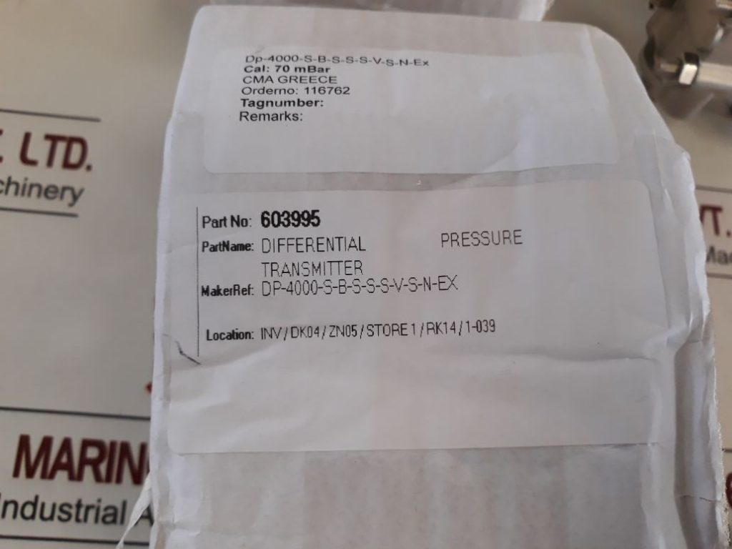 KLAY-INSTRUMENTS DP-4000 DIFFERENTIAL PRESSURE TRANSMITTER 603995 ...
