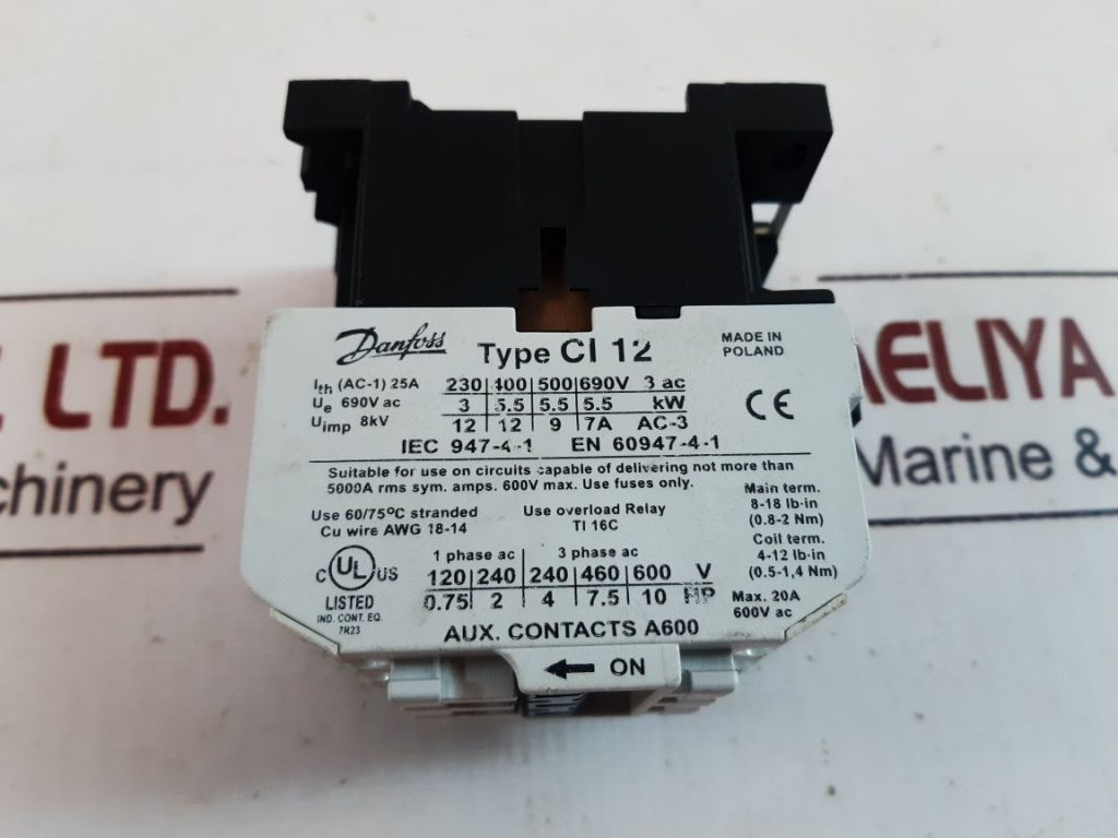 DANFOSS CI 12 CONTACTOR A600 - Aeliya Marine