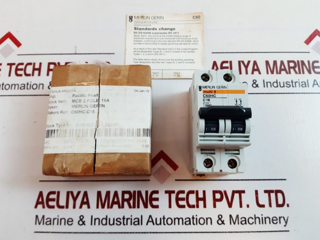 MERLIN GERIN C60HC C16 CIRCUIT BREAKER - Aeliya Marine