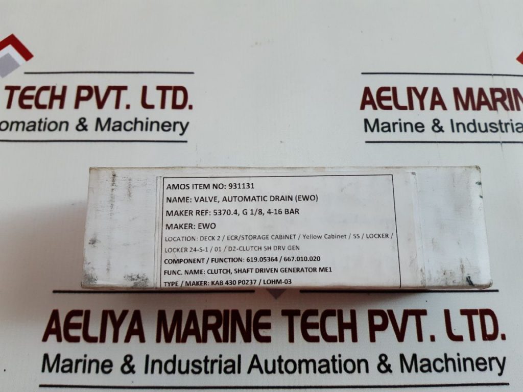 EWO 5370.4 AUTOMATIC DRAIN VALVE 4-16 BAR - Aeliya Marine