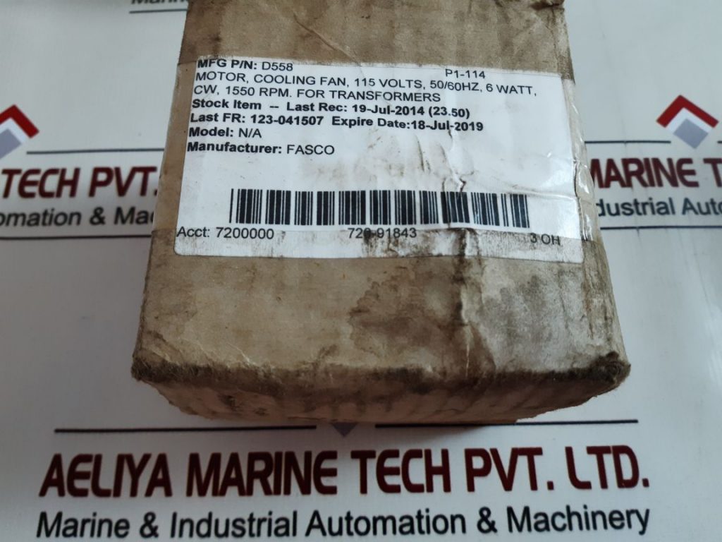 FASCO D558 ELECTRIC MOTOR 115V - Aeliya Marine