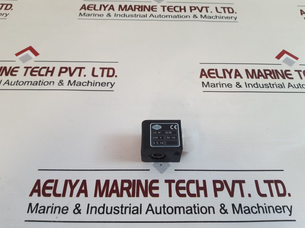 HERION 3036 SOLENOID VALVE COIL HERION ID.NR.: 3036 230V 50HZ 3.5 VA ...