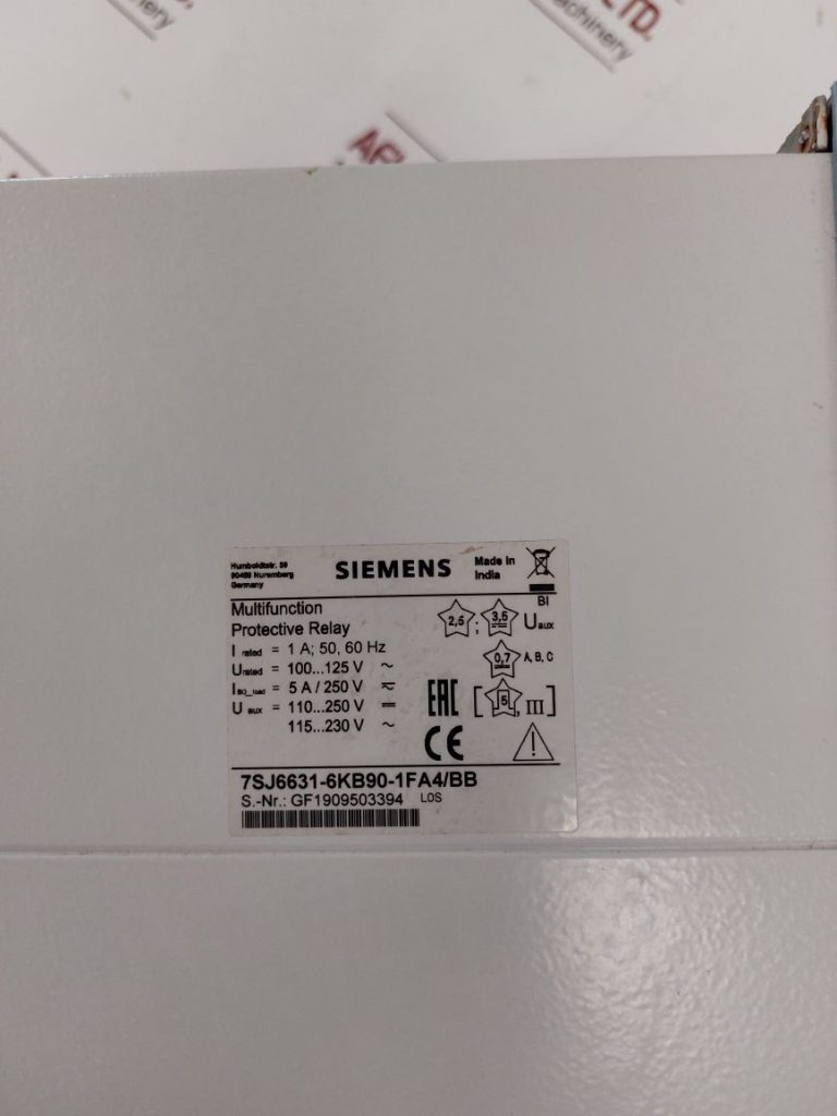 SIEMENS SIPROTEC 7SJ66 MULTIFUNCTION PROTECTIVE RELAY MODULE - Aeliya ...