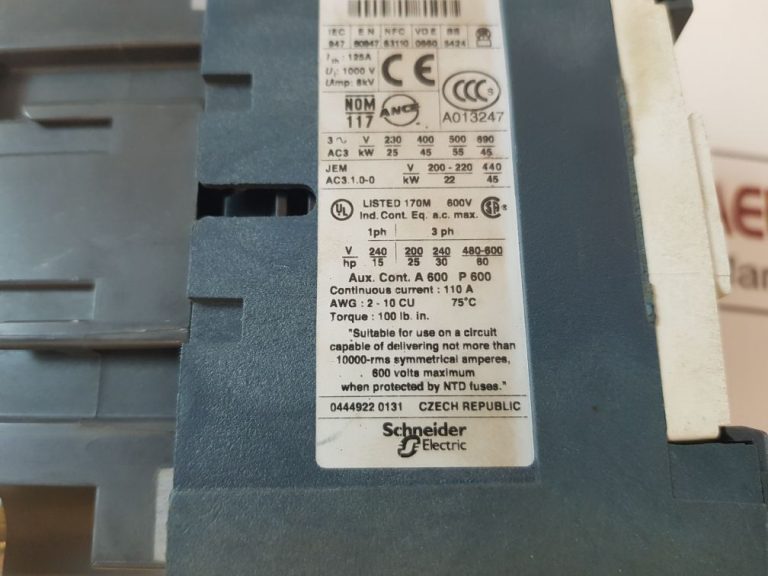 TELEMECANIQUE LC1 D95 MAGNETIC CONTACTOR - Aeliya Marine