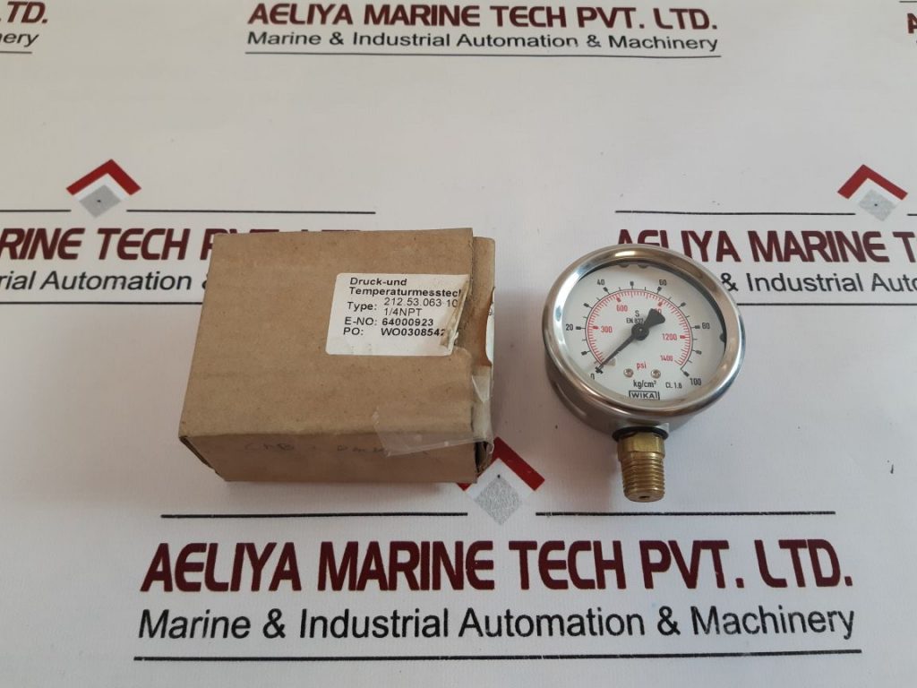 WIKA 212.53.063 HYDRAULIC BOURDON TUBE PRESSURE GAUGE - Aeliya Marine