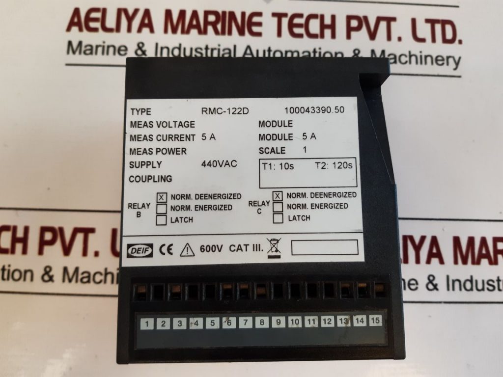 DEIF RMC-122D SHORT SHORT CIRCUIT / OVERCURRENT RELAY - Aeliya Marine