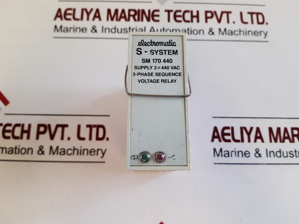ELECTROMATIC S-SYSTEM SM 170 440 3 PHASE SEQUENCE VOLTAGE RELAY WITH ...