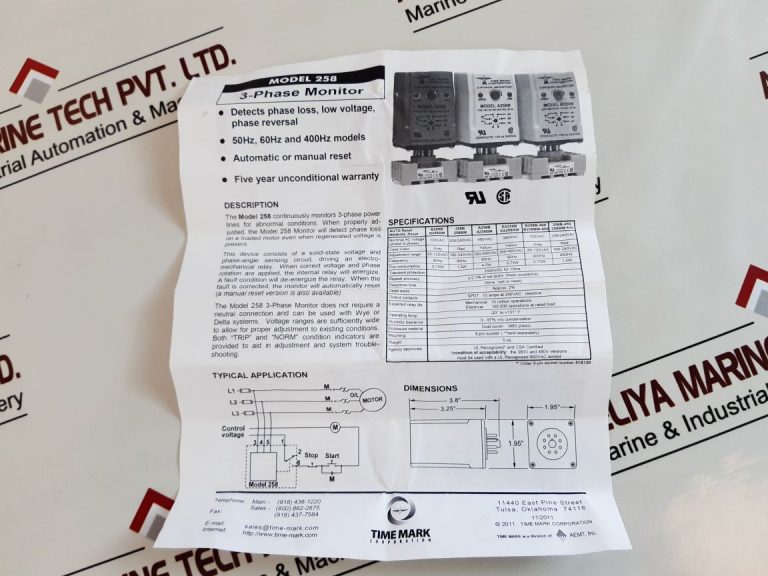 Time Mark 258b 3-phase Monitor Relay 120 Vac - Aeliya Marine