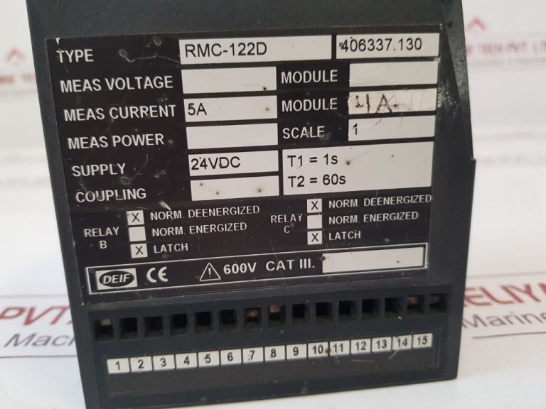 Deif Rmc-122d Short Circuit & Over Current Relay 24vdc - Aeliya Marine