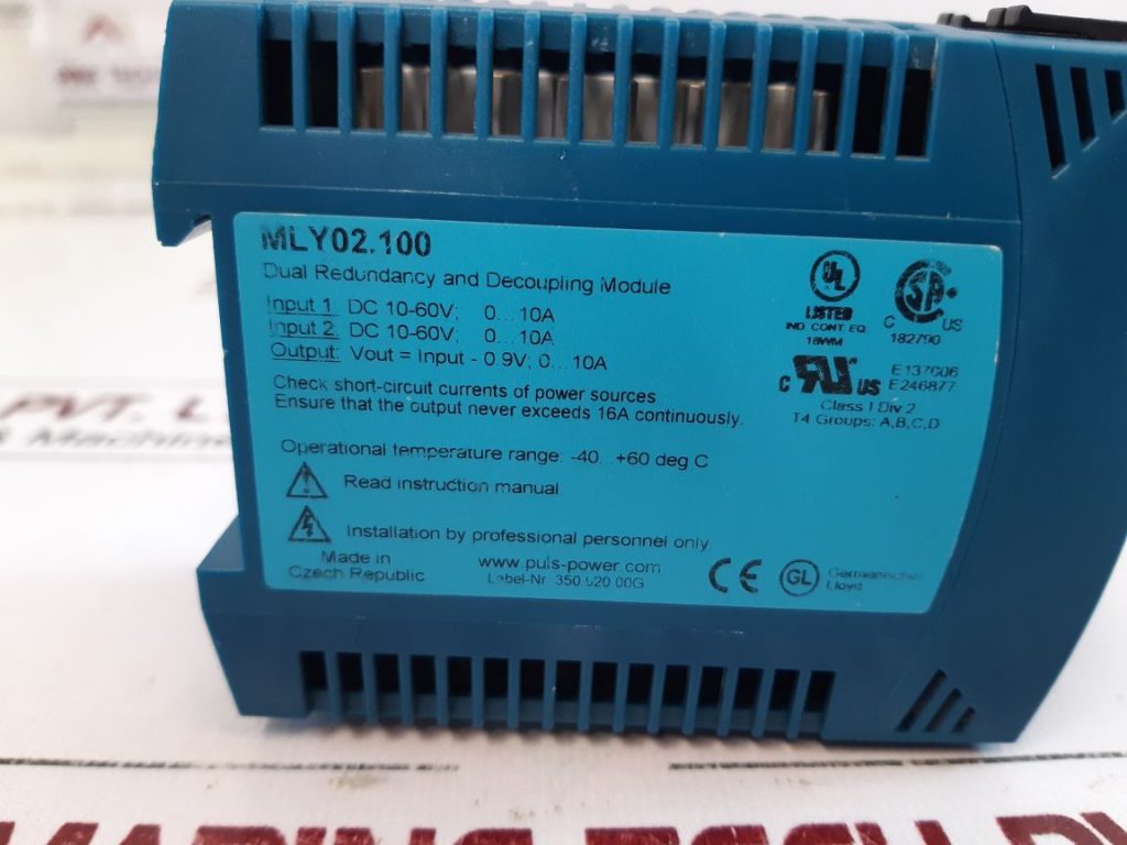 Puls Mly02.100 Dual Redundancy And Decoupling Module - Aeliya Marine