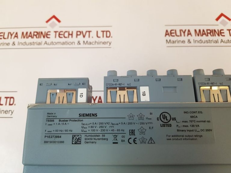 Siemens Siprotec 7ss85 Busbar Protection - Aeliya Marine