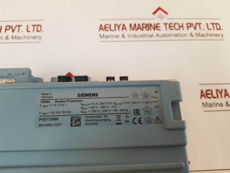 Siemens Siprotec 7ss85 Busbar Protection - Aeliya Marine