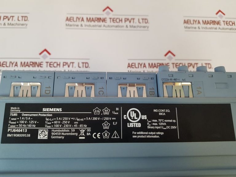 Siemens Siprotec 7sj85 Overcurrent Protection Io202,io230 - Aeliya Marine