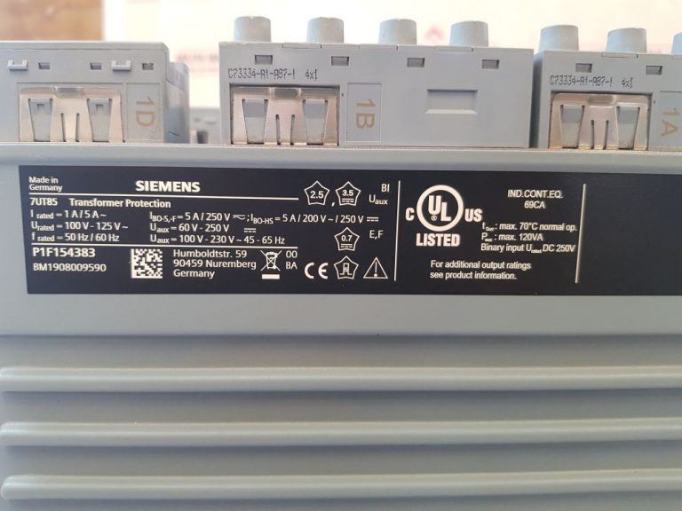 Siemens Siprotec 7ut85 Transformer Protection Relay - Aeliya Marine