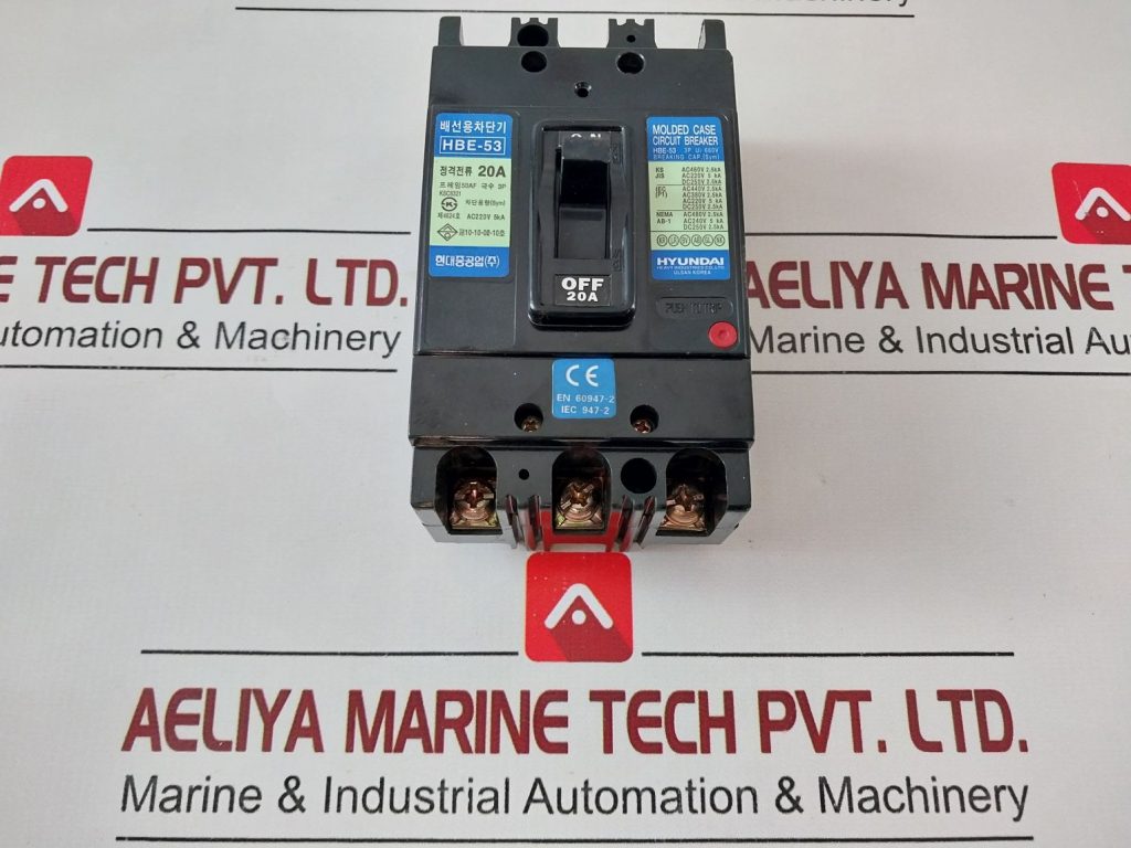 Hyundai Hbe-53 Molded Case Circuit Breaker 20a - Aeliya Marine