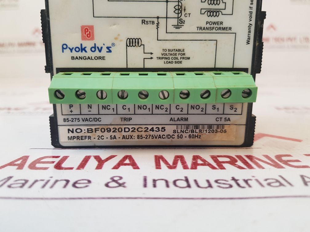 Prok Dv’s Mprefr-e2c Restricted Earth Fault Relay-µp Based 5a - Aeliya ...