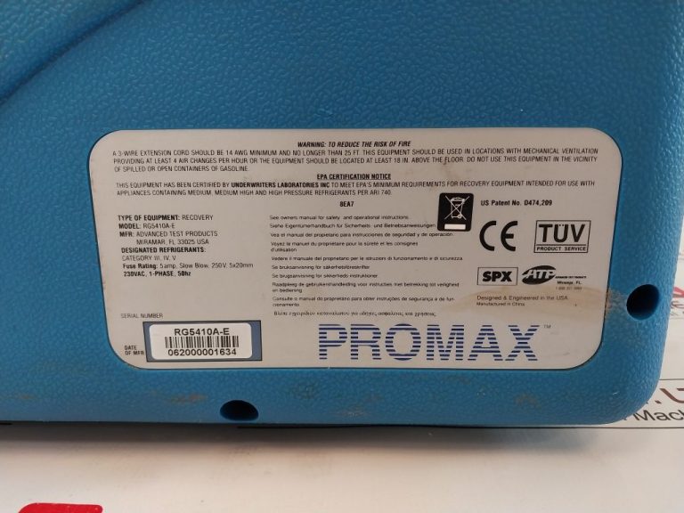 Promax Rg5410a Refrigerant Recovery Unit - Aeliya Marine