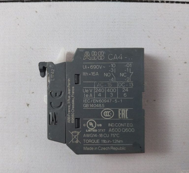 Abb Ca4-01 Auxiliary Contact Block 16a - Aeliya Marine