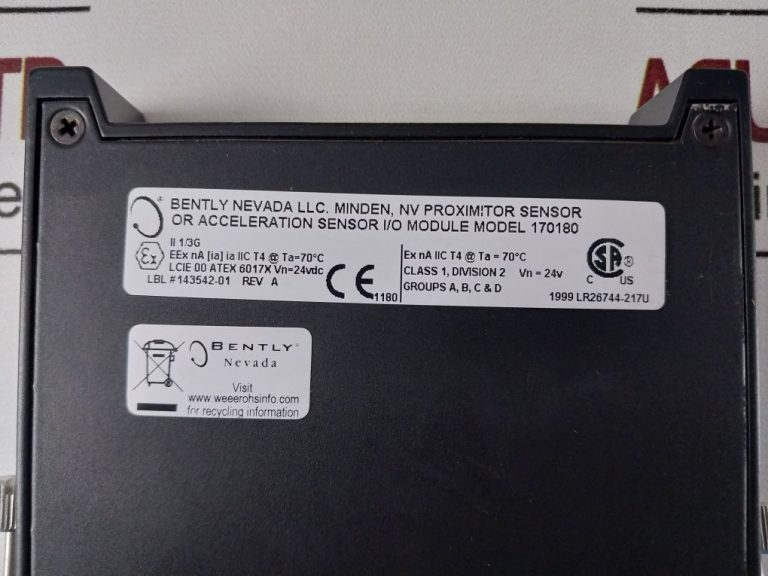 Bently Nevada 170180-01-05 Transducer I/o Module - Aeliya Marine