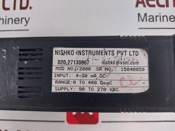 Nishko Μcs 2000 0 To 400 Deg C Process Indicator - Aeliya Marine