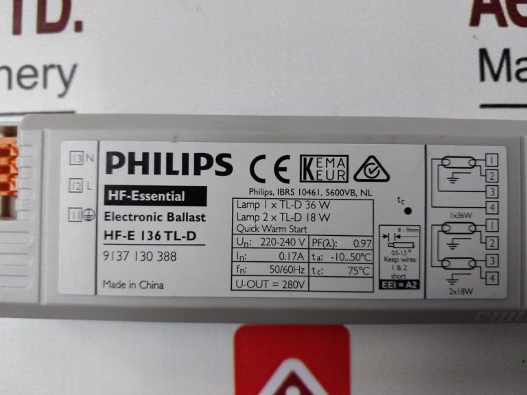 Philips Hf-e 136 Tl-d Electronic Ballast - Aeliya Marine
