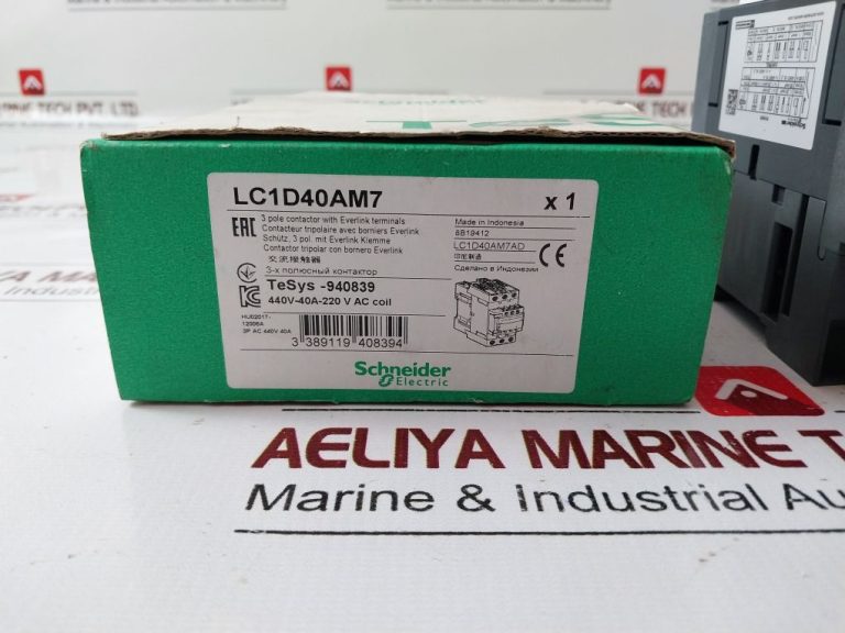 Schneider Telemecanique Lc1d40am7 3 Pole Contactor With Everlink ...