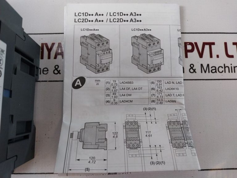 Schneider Telemecanique Lc1d40am7 3 Pole Contactor With Everlink ...