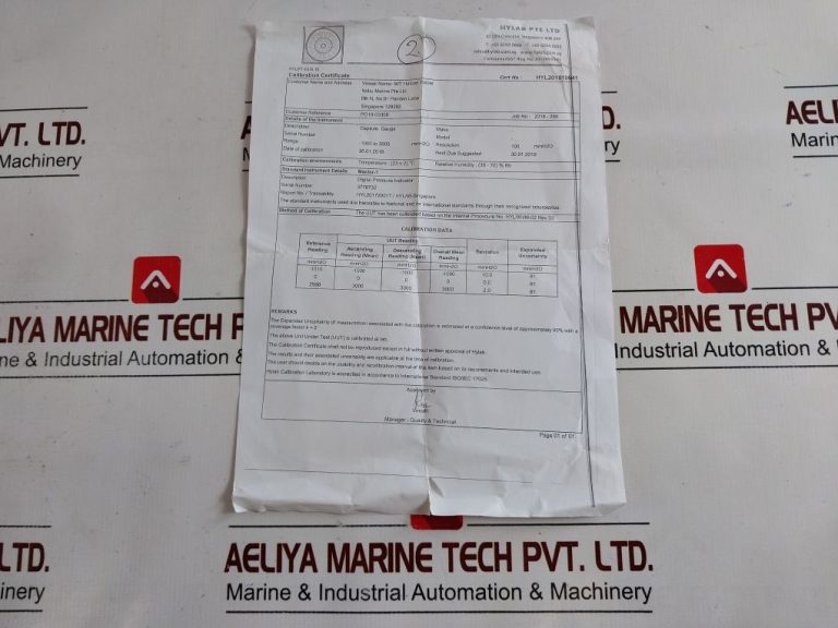 -1000 To 3000 Mmh2o Capsule Gauge - Aeliya Marine