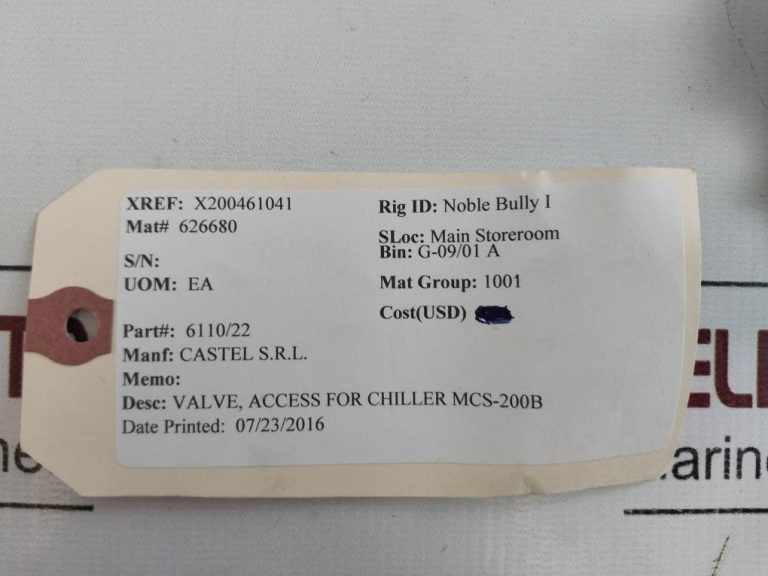 Castel 6110/22 Receiver Valve - Aeliya Marine