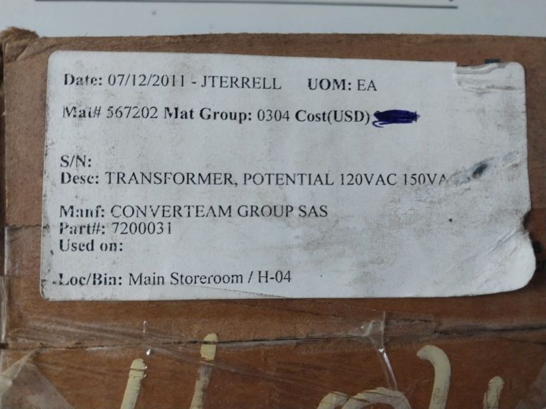 Converteam GE 460-480V Electromagnetic Potential Transformer