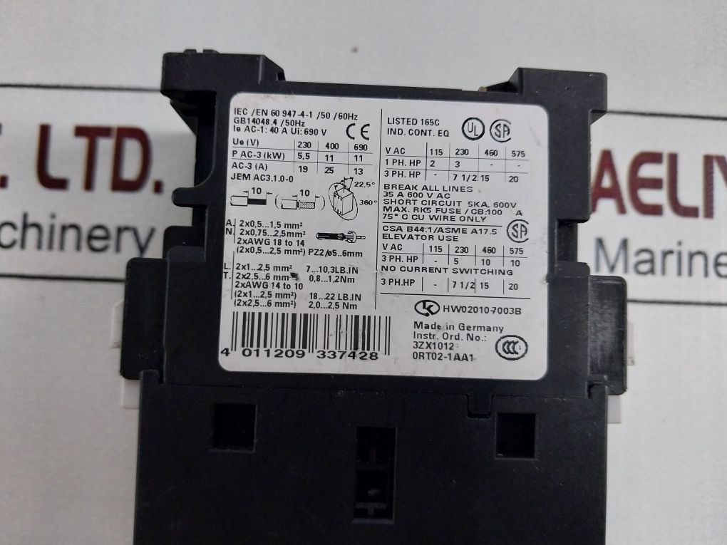 Siemens Sirius 3rt1026-1a…0 Motor Starter Contactor - Aeliya Marine