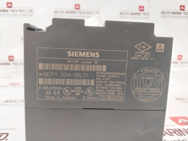 Siemens 6ep1 334-1sl11 Power Supply - Aeliya Marine