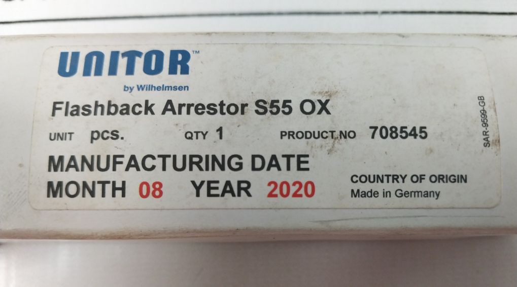 Unitor 85-10 Ox Flashback Arresto - Aeliya Marine