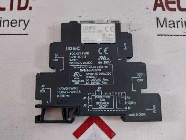 Idec Rv8h-l-ad220 Relay Socket 30vdc - Aeliya Marine