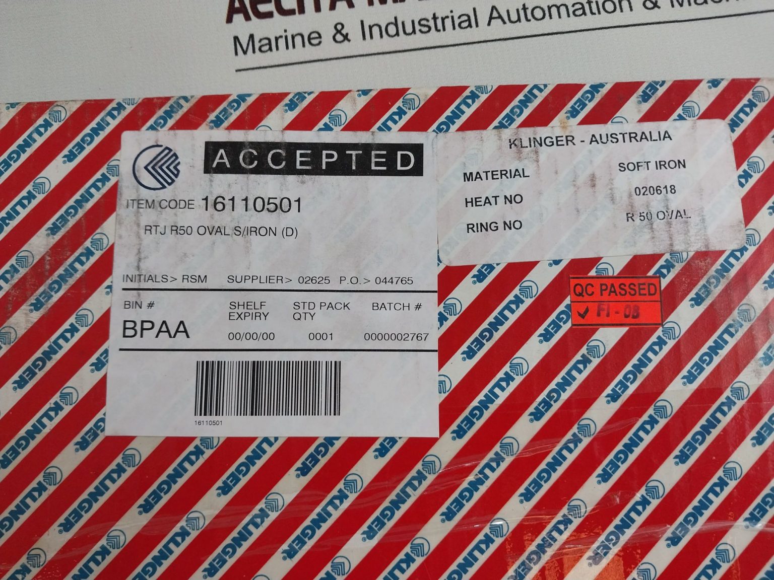 Klinger Rtj R50 Oval Ring Joint Gasket - Aeliya Marine