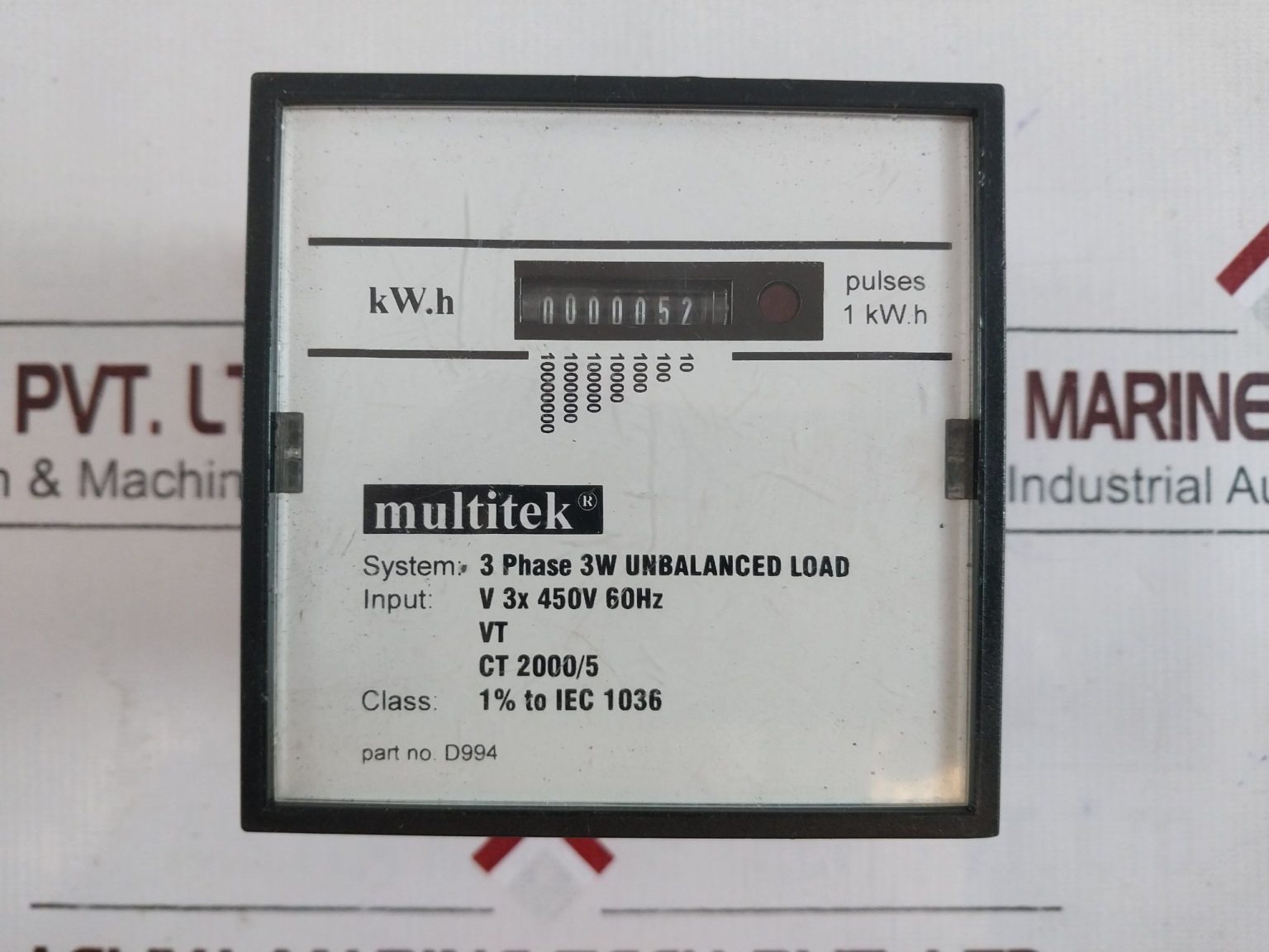 Multitek M600-wm4 3 Phase 3 Wire Kilowatt Hour Meter - Aeliya Marine