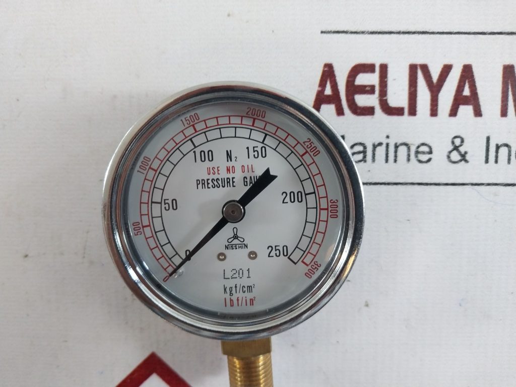 Nisshin 0-250 Kgf/cm2 Pressure Gauge - Aeliya Marine