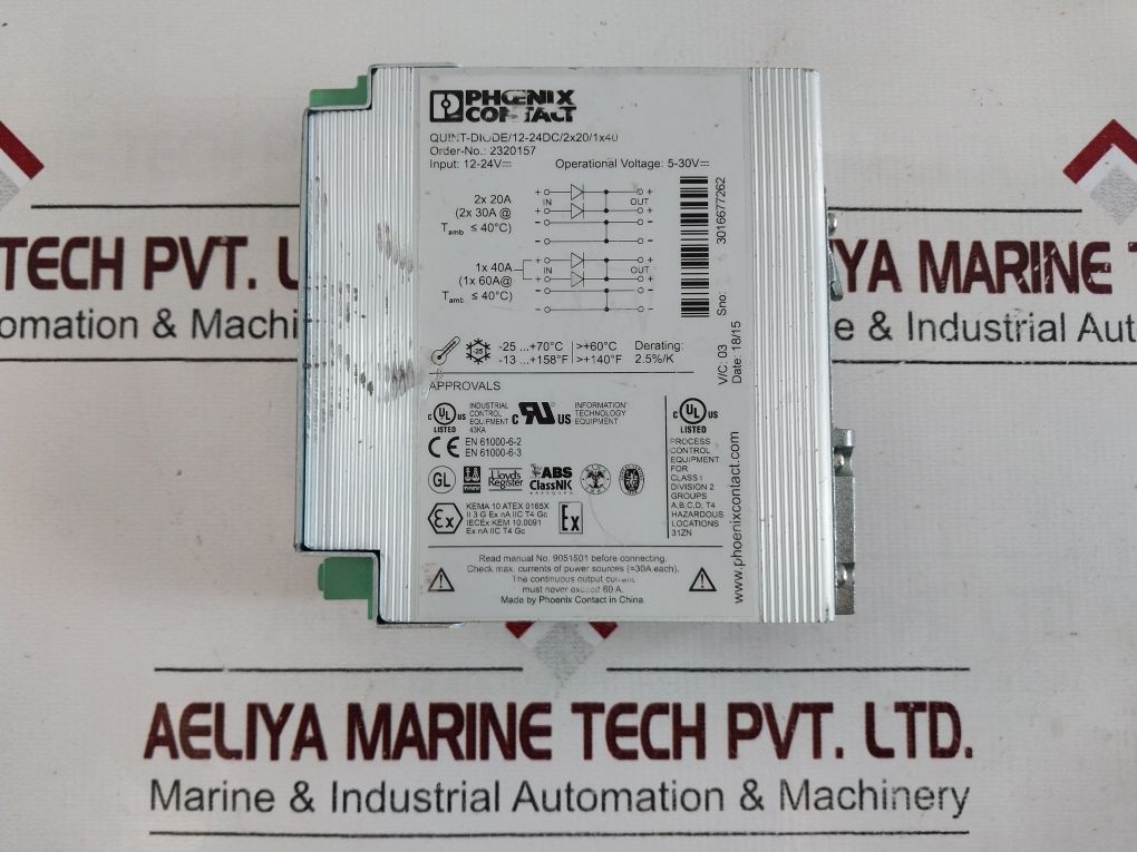 Phoenix Contact Quint-diode/12-24dc/2x20/1x40 Power Supply - Aeliya Marine