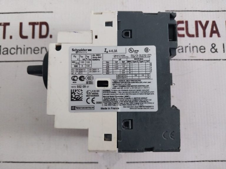 Schneider Telemecanique Gv2-p10/4-6.3a Motor Circuit Breaker - Aeliya ...