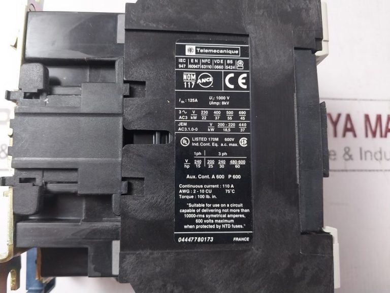 Telemecanique Schneider Lc1d8011 Contactor - Aeliya Marine