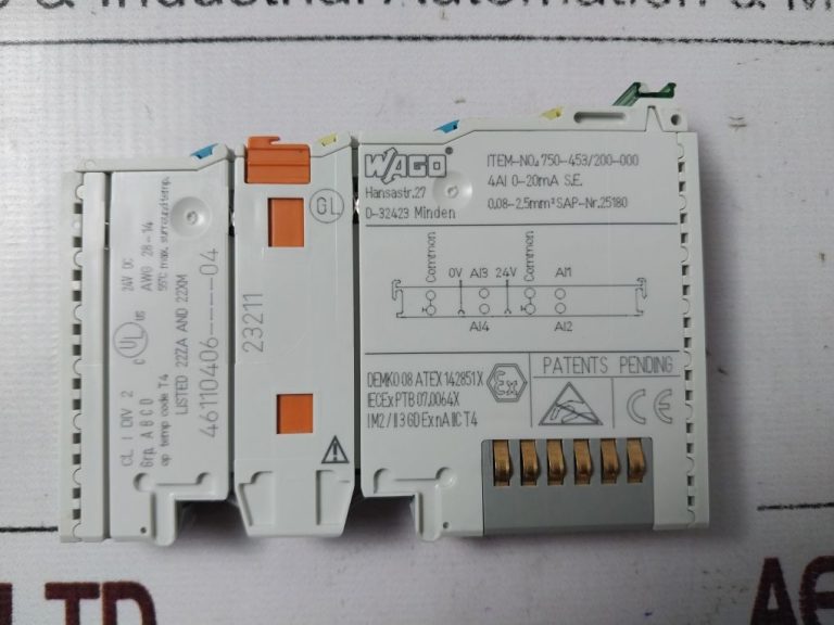 Wago 750-453/200-000 Analog Input Module - Aeliya Marine