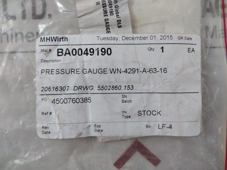 Wika Aker Wirth 0-16 Bar Pressure Gauge - Aeliya Marine