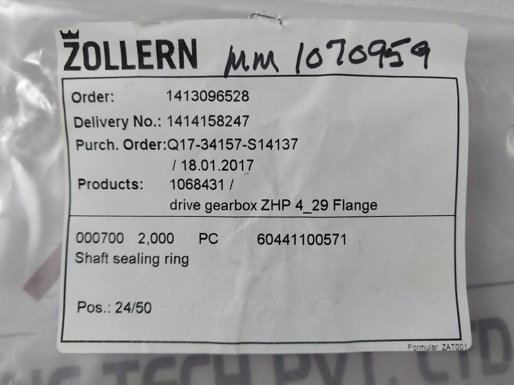 Zollern 62•85•10 A Shaft Sealing Ring - Aeliya Marine