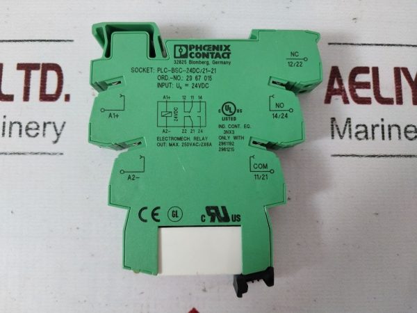 Phoenix Contact Plc-bsc-24dc/21-21 Socket With Relay 2967015 - Aeliya ...